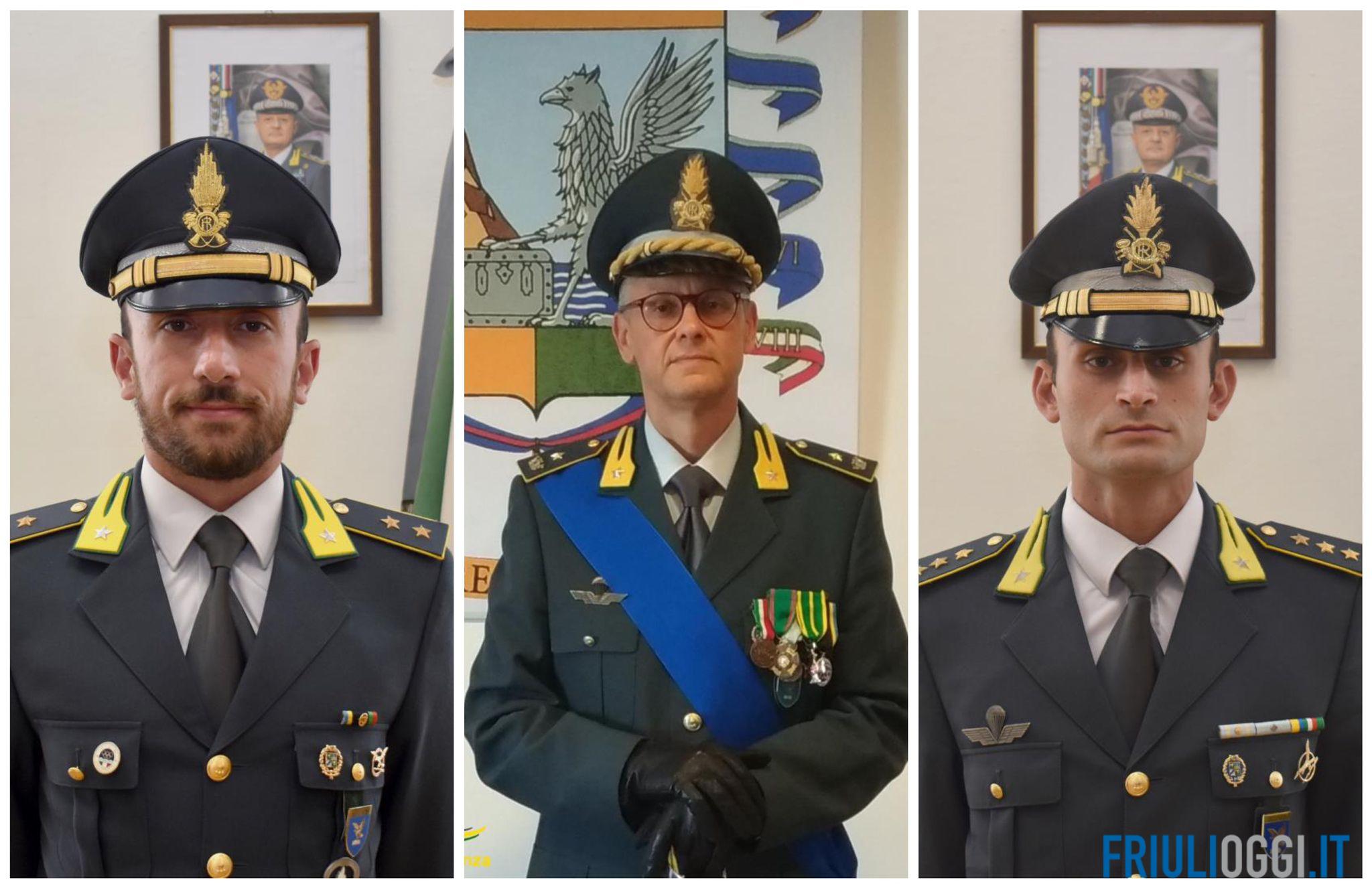 Arrivano tre nuovi comandanti per la Guardia di finanza in Friuli