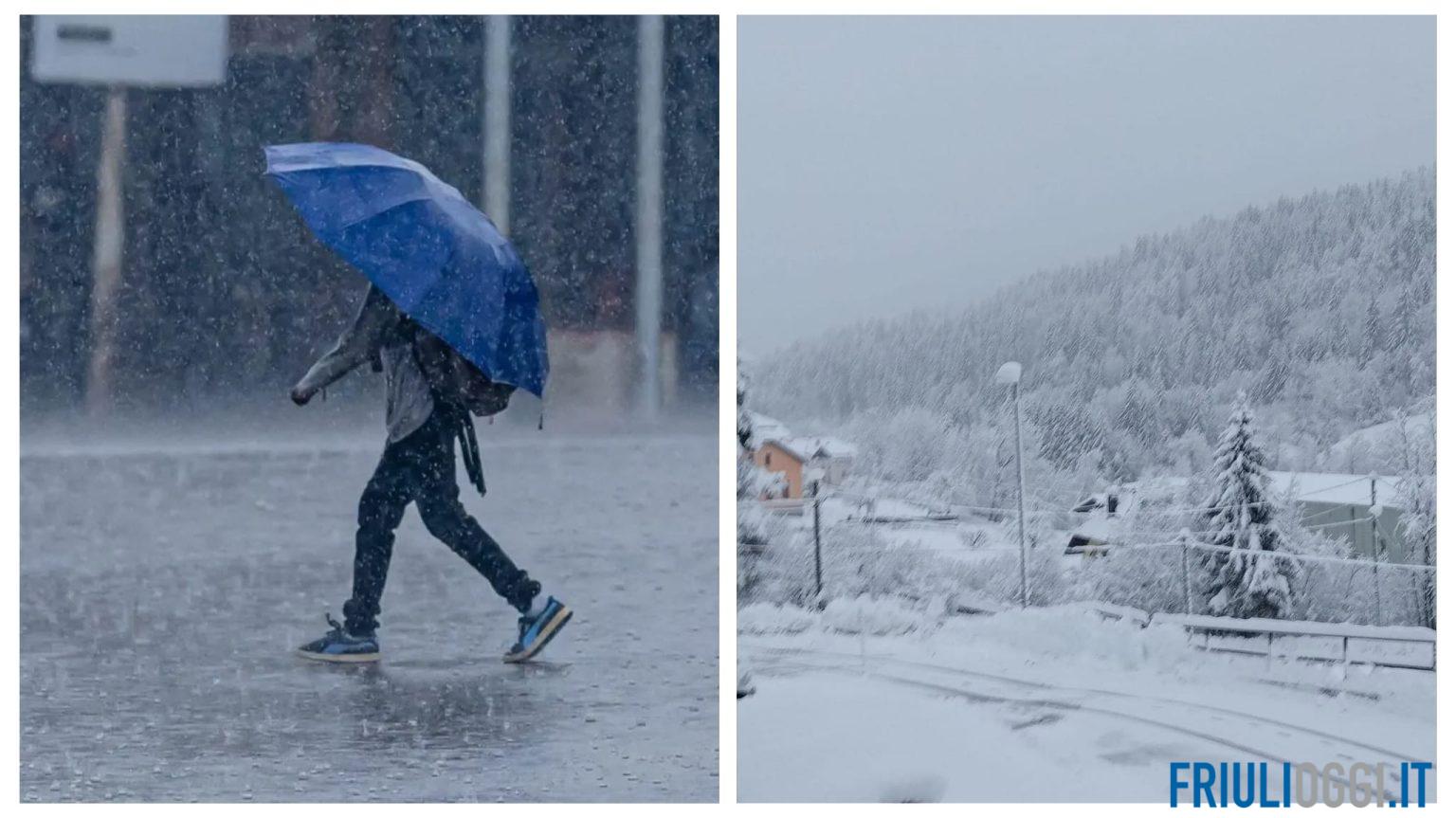 Previsioni per l’Immacolata: arrivano freddo, pioggia e neve in Friuli
