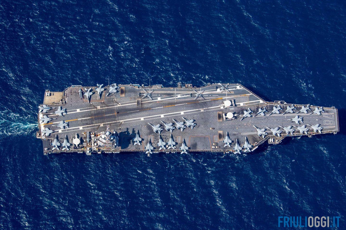 Approda in Fvg la portaerei più grande del mondo, la USS Ford