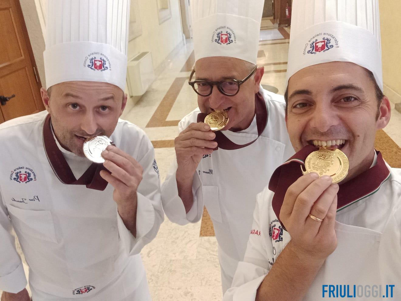 Tre chef udinesi nell’Olimpo dei cuochi: il premio a Roma