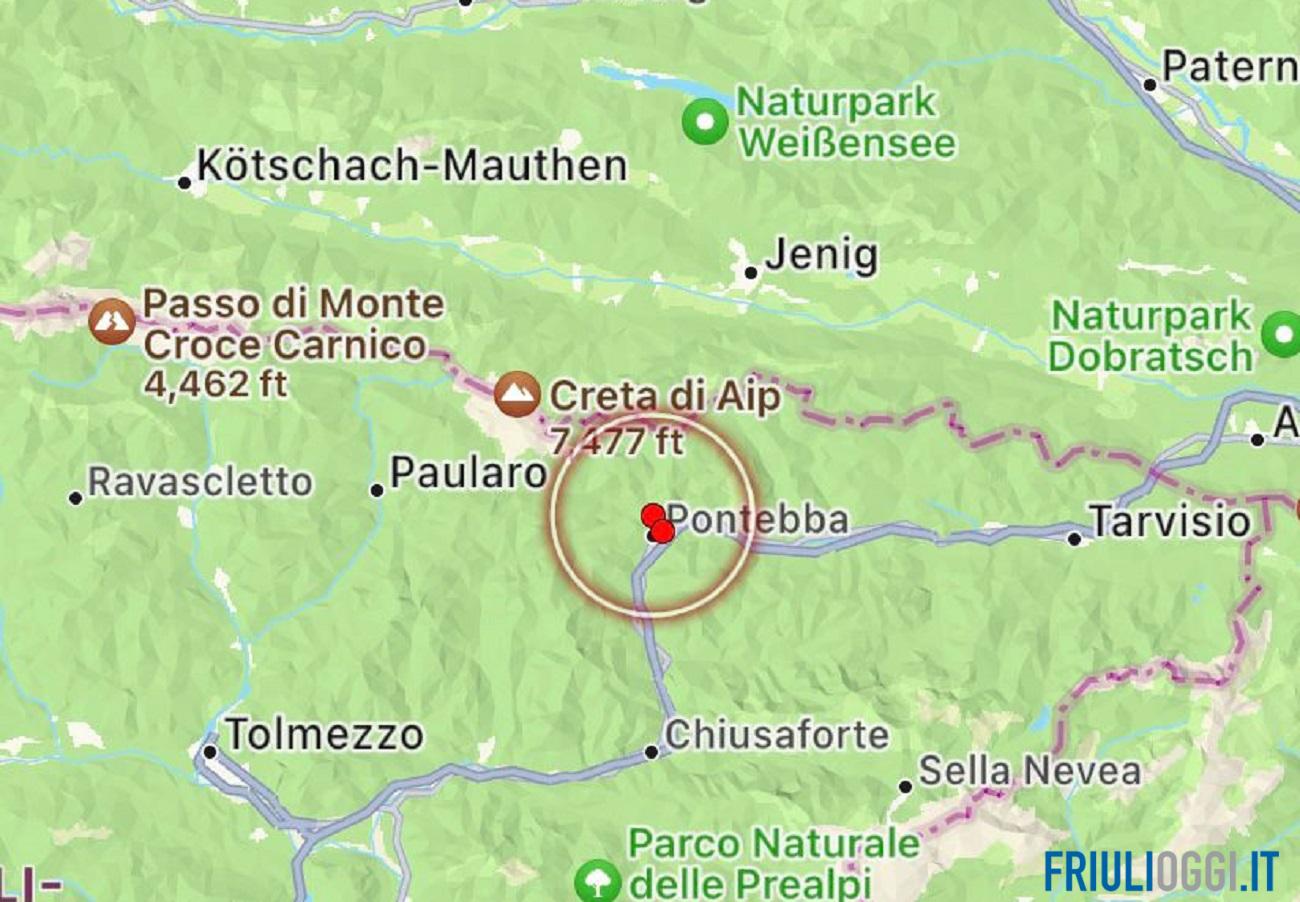 Scossa di terremoto in Friuli, l'epicentro a Pontebba