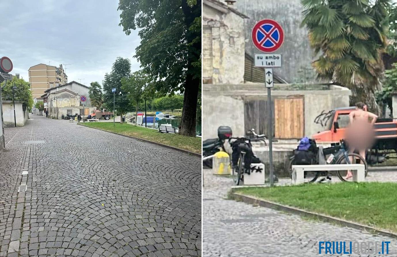 Cervignano, turisti si spogliano e, nudi, si lavano nella fontana