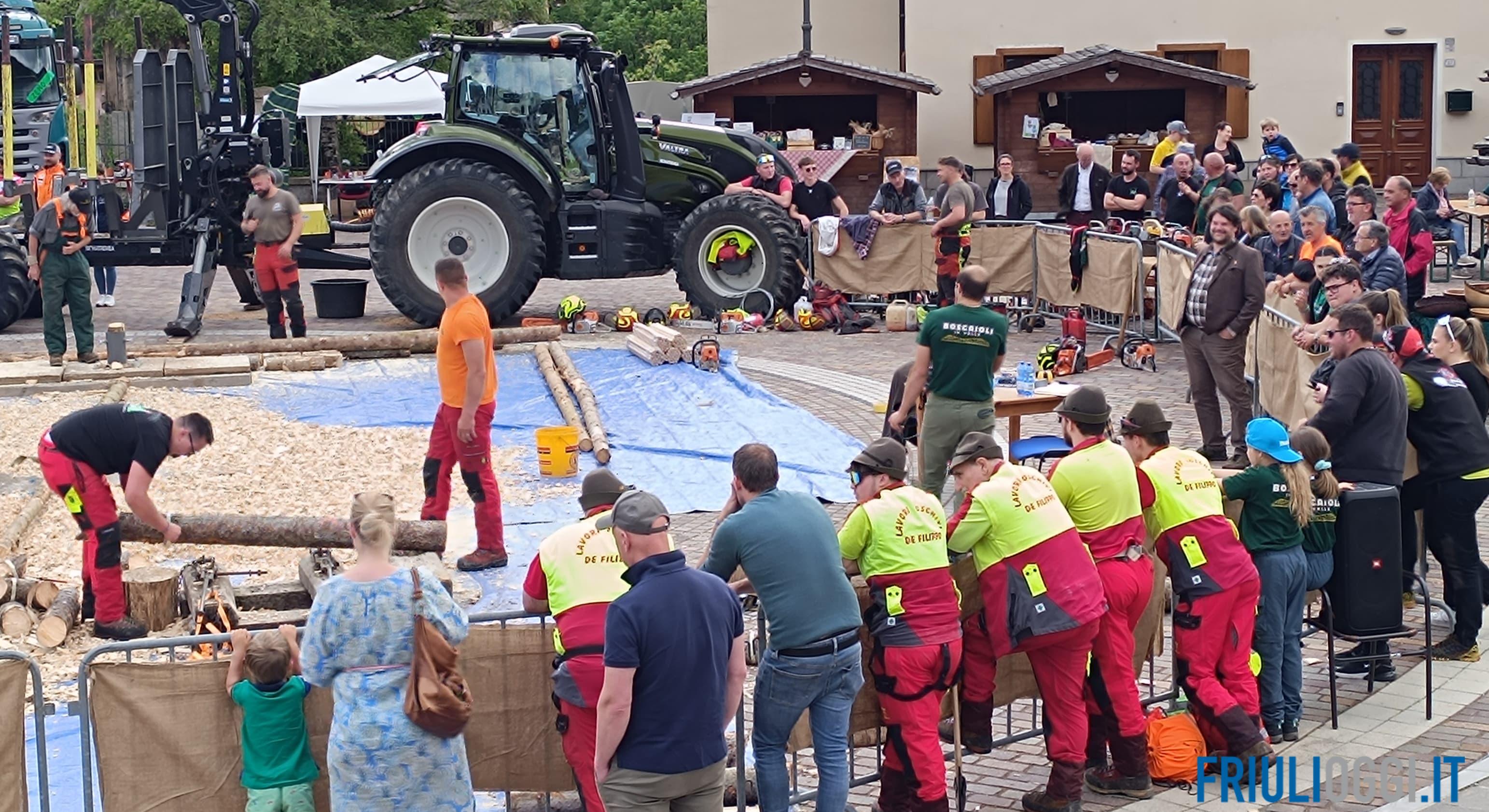Una squadra austriaca trionfa a Tarvisio nella gara tra boscaioli