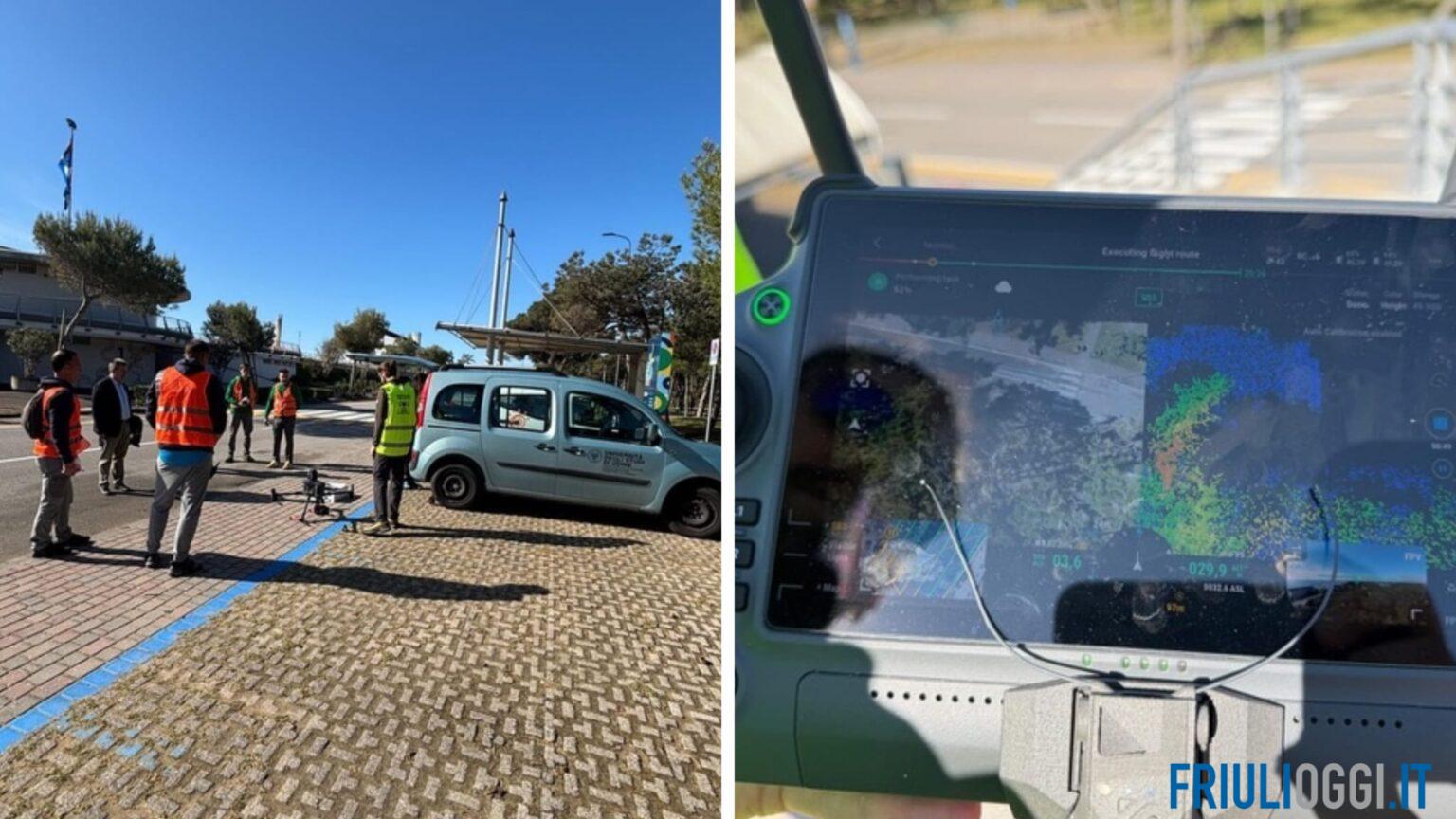 Decolla il drone, parte il monitoraggio della pineta di Lignano